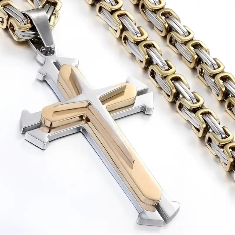 18K Gold Three-Layer Cross Necklace - Theora & – Theora & Co